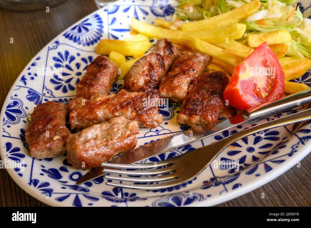 Cevapi also called Cevapсici - small sausages from chopped pork and ...