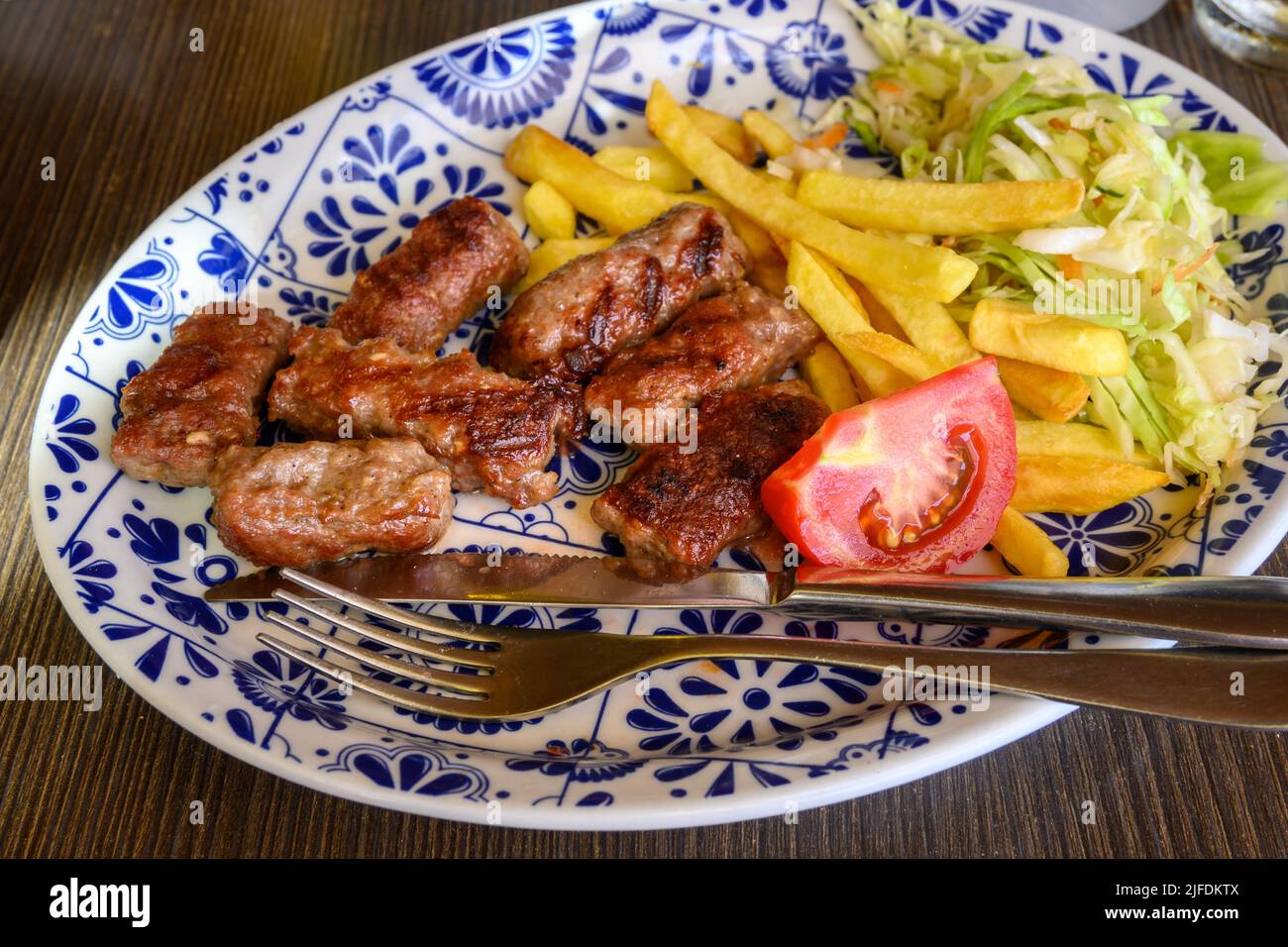 Cevapi also called Cevapсici - small sausages from chopped pork and ...