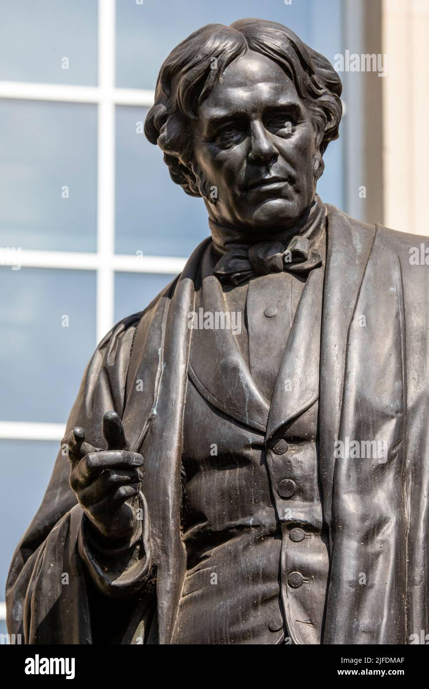 A statue of famous English scientist Michael Faraday, located on Savoy ...
