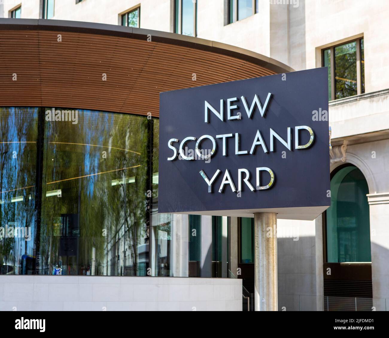 London, UK - April 20th 2022: The sign outside New Scotland Yard in ...