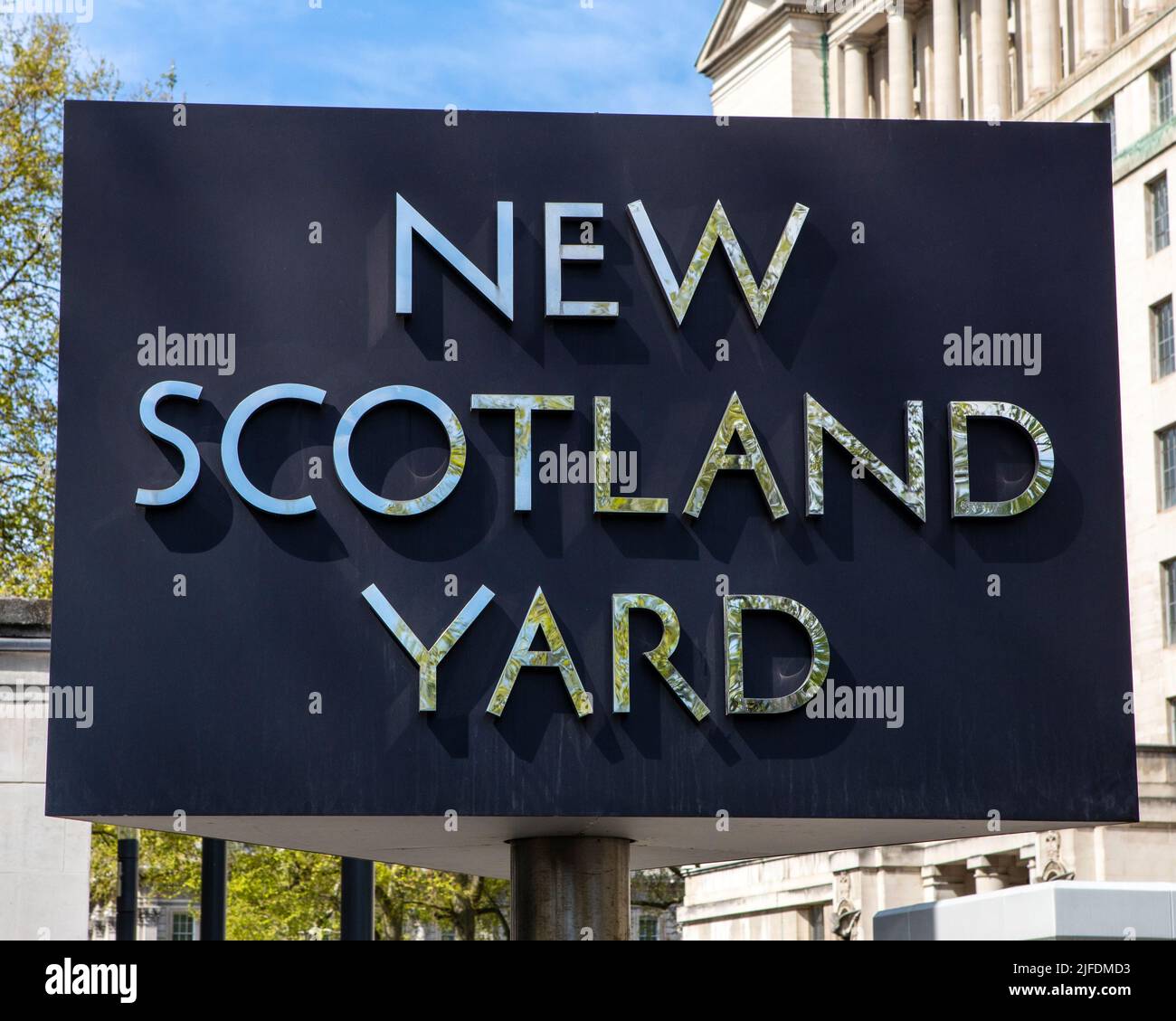 London, UK - April 20th 2022: The sign outside New Scotland Yard in ...