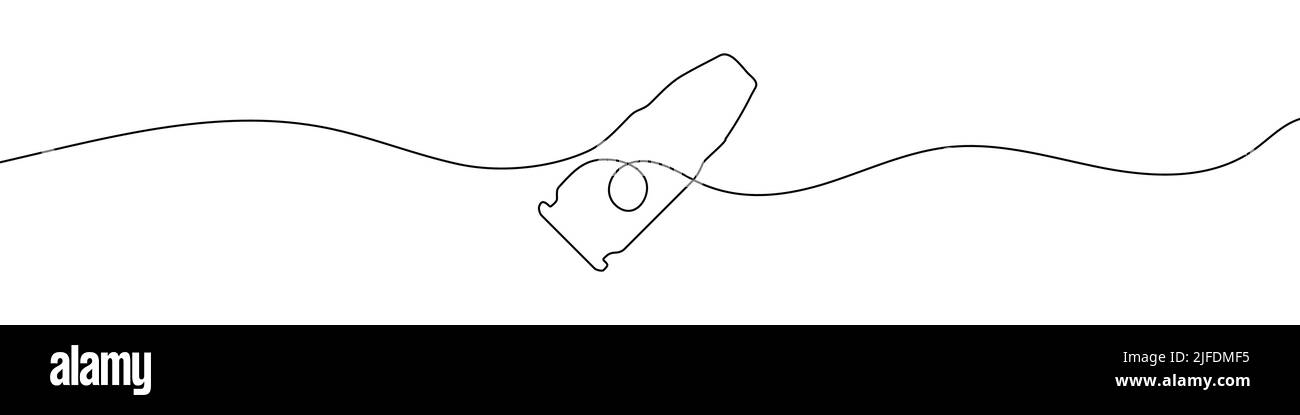 Single continuous line drawing of a bullets. One continuous line ...