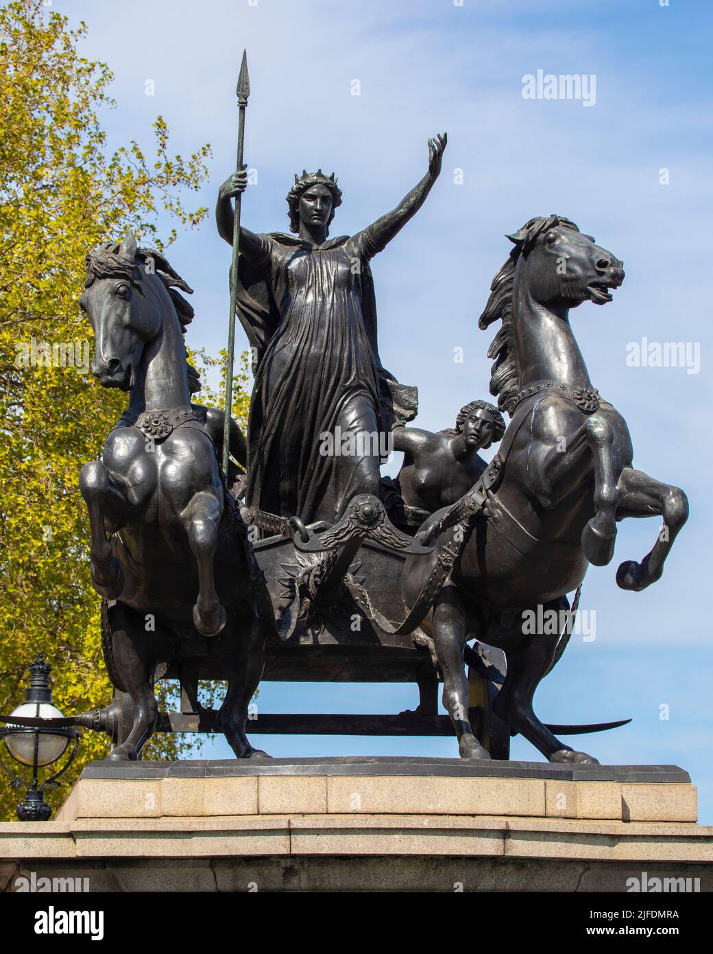 London, UK - April 20th 2022: The Boadicea and Her Daughters statue ...
