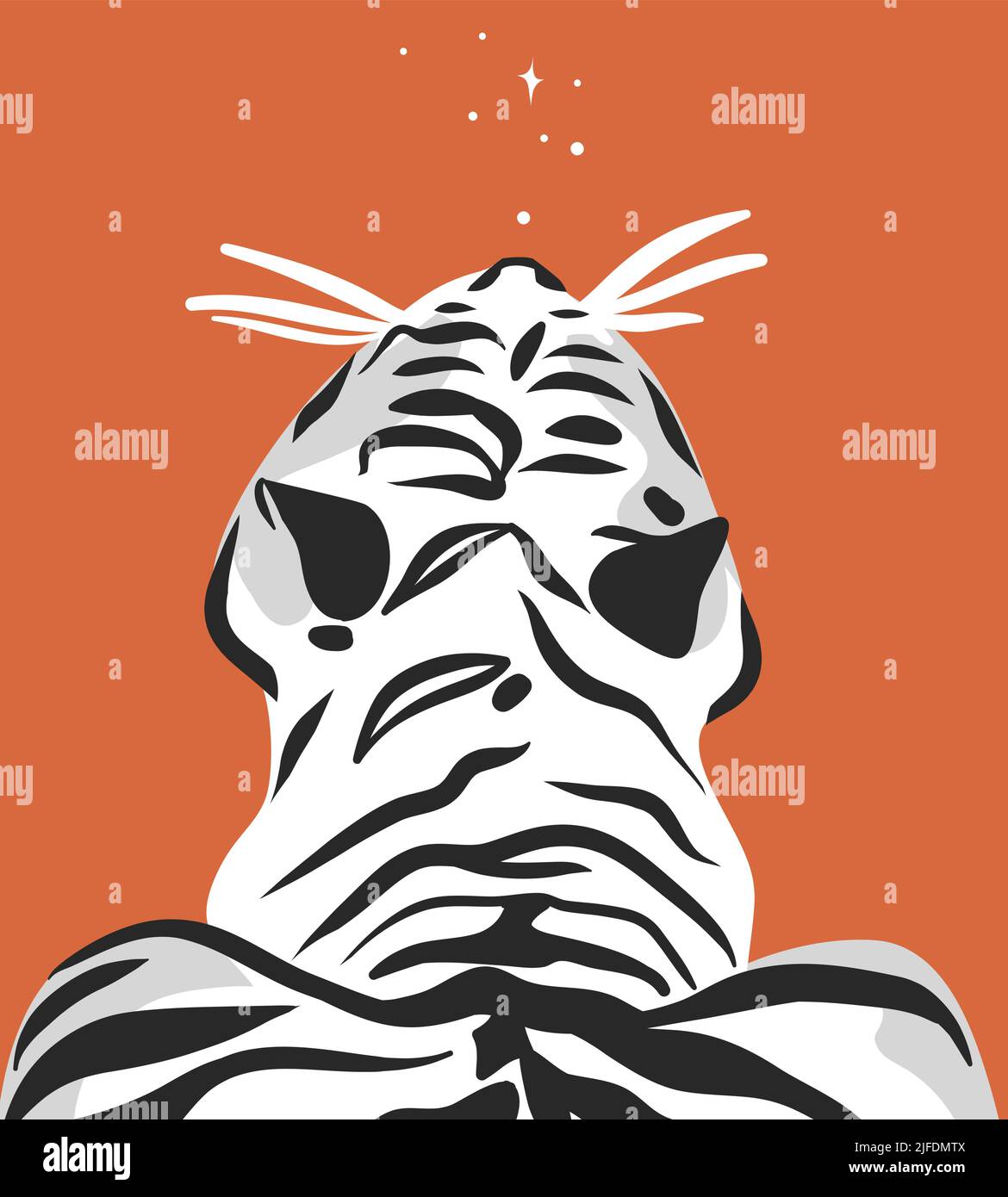 Hand drawn vector abstract graphic cartoon illustration with beauty ...