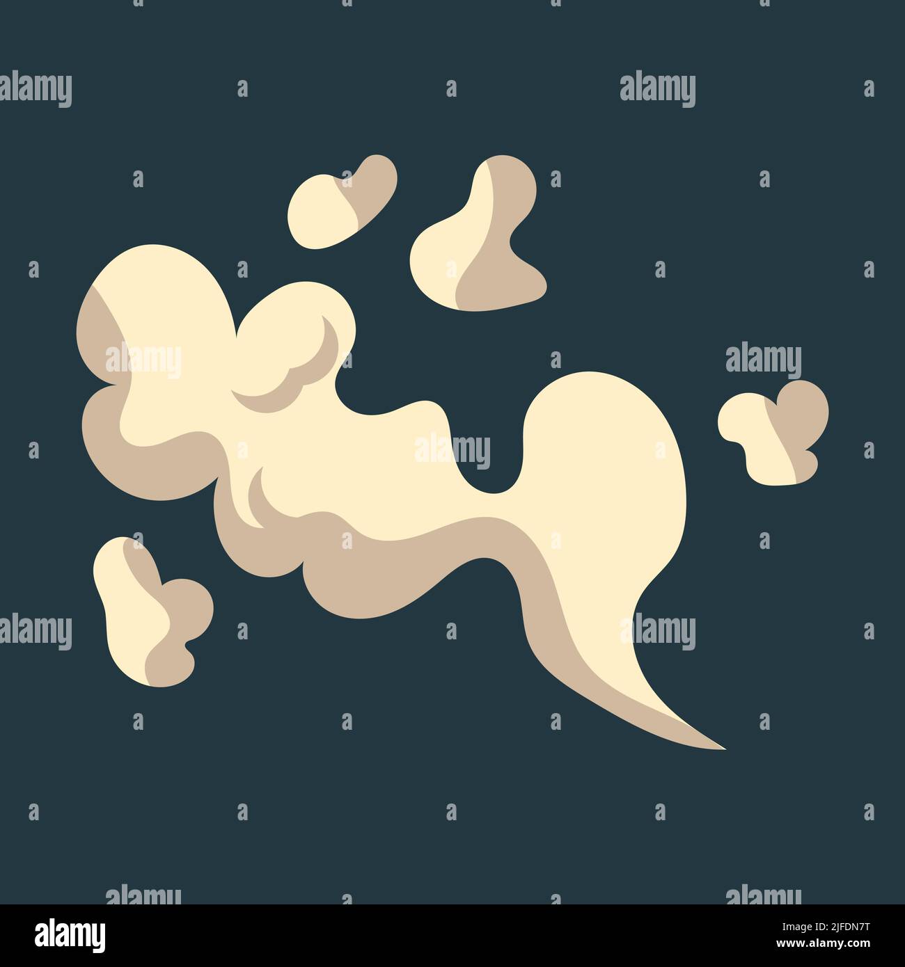 Bubble explode smoke poof and cloud blow effect. Wind with cartoon gray ...