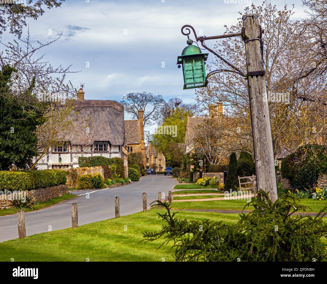 A scene in the beautiful village of Stanton in the Cotswolds ...