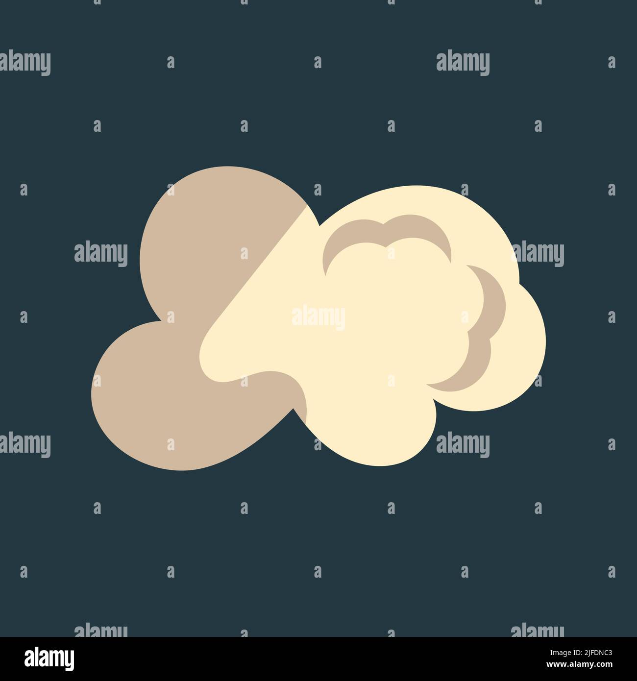 Bubble explode smoke poof and cloud blow effect. Wind with cartoon gray ...