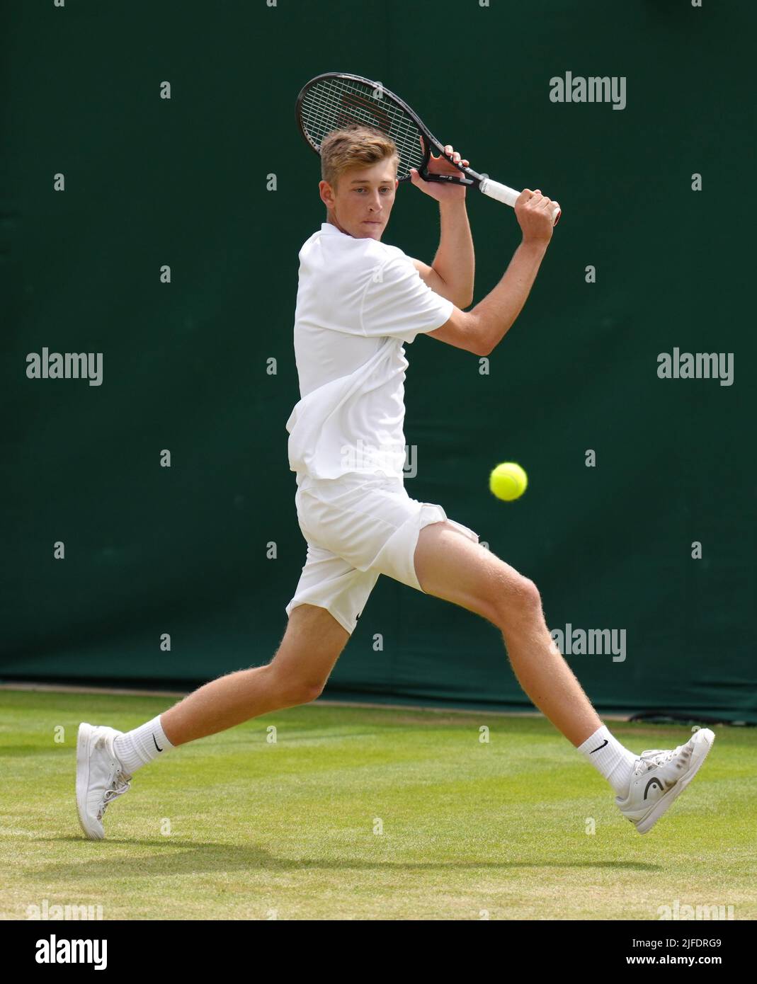 Phoenix Weir in action against Alexander Blockx during day six of the ...