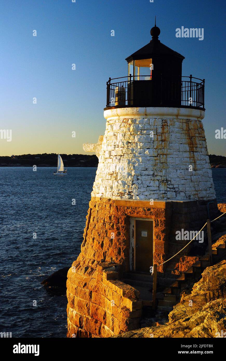 Newport, Castle Hill Lighthouse Stock Photo - Alamy