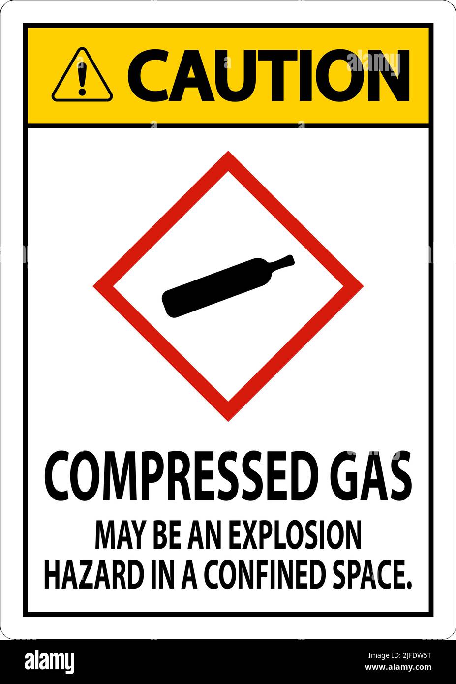 Caution Compressed Gas GHS Sign On White Background Stock Vector Image ...