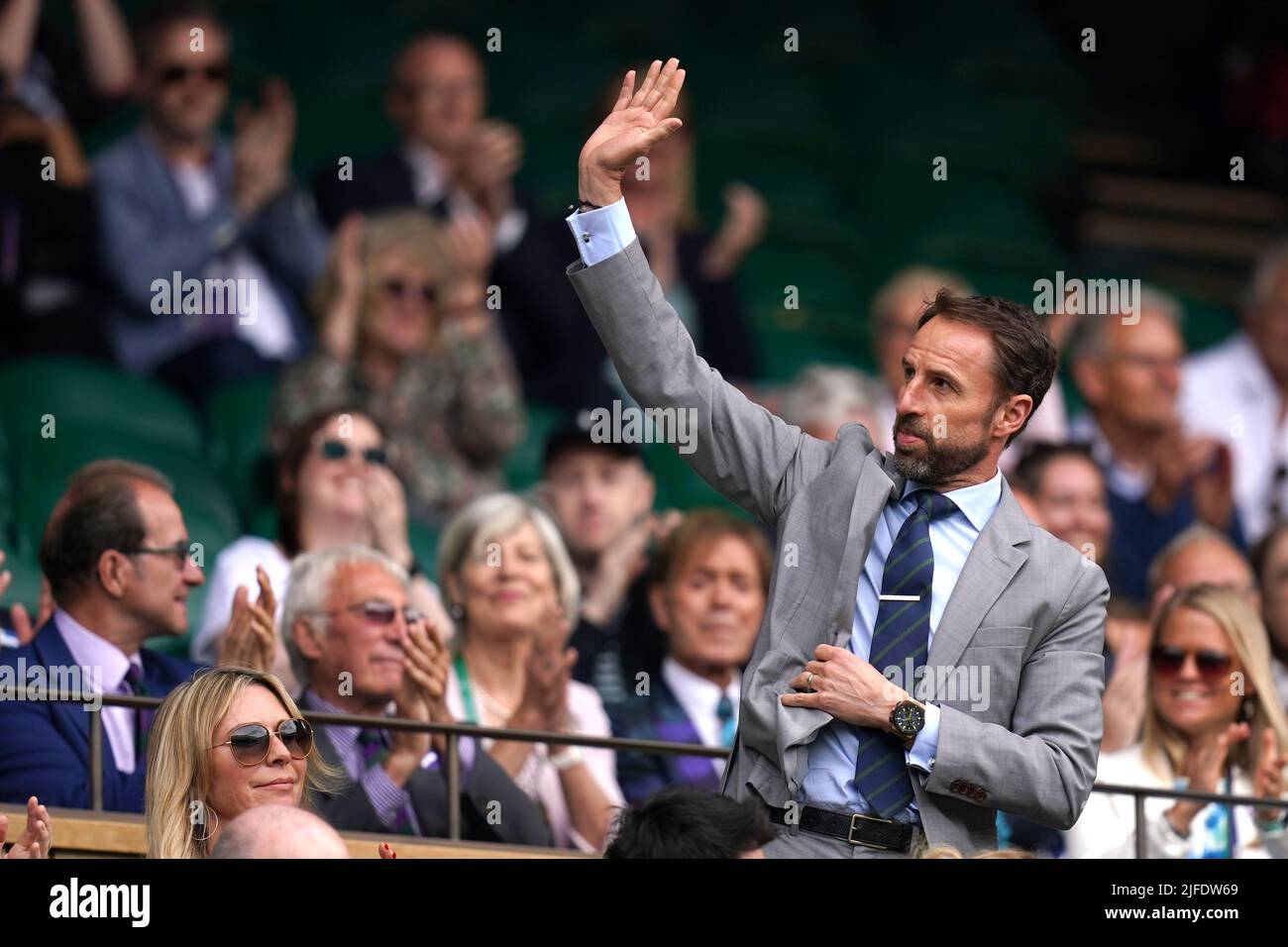 Gareth Southgate waving from the Royal Box during day six of the 2022 ...