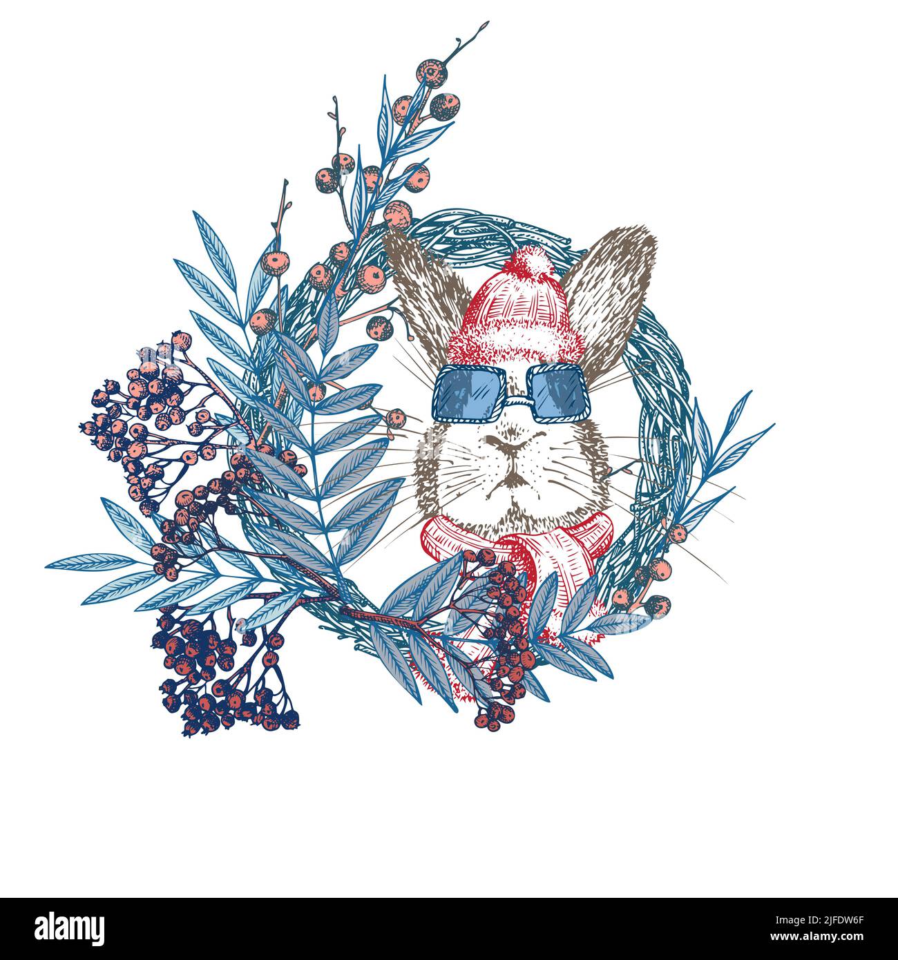 Bunny in scarf Cut Out Stock Images & Pictures - Alamy