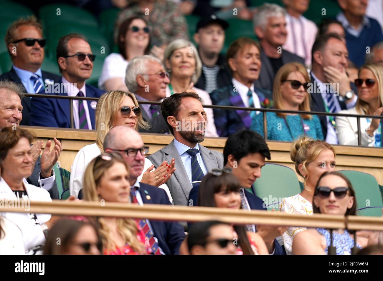 Gareth Southgate in the Royal Box during day six of the 2022 Wimbledon ...