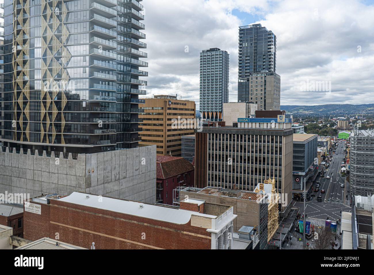 2 July 2022: City skyline and central business district, Adelaide ...