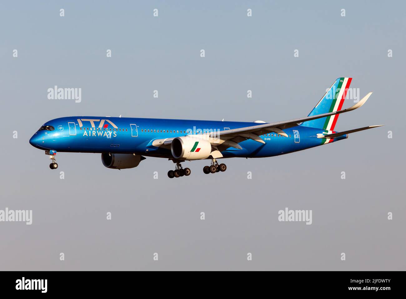 Rome, Italy. 18th June, 2022. An ITA Airways Airbus A350-900 landing at ...