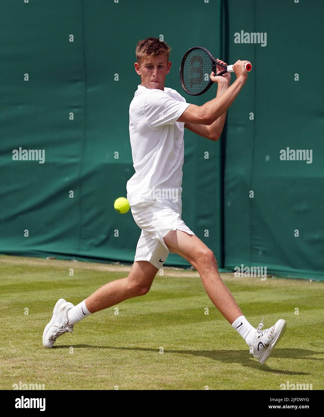 Phoenix Weir in action in the Boys singles during day six of the 2022 ...