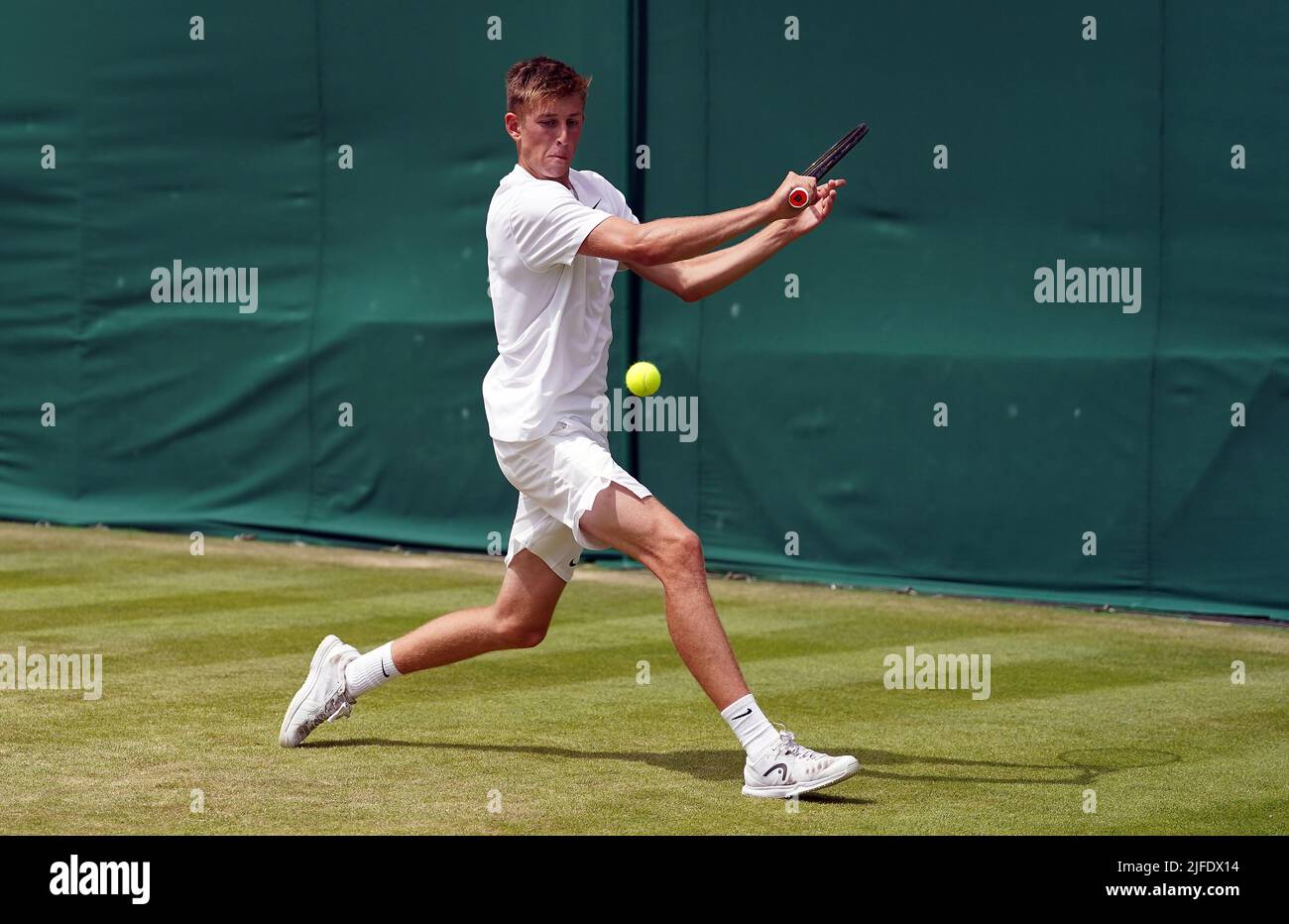 Phoenix Weir in action in the Boys singles during day six of the 2022 ...