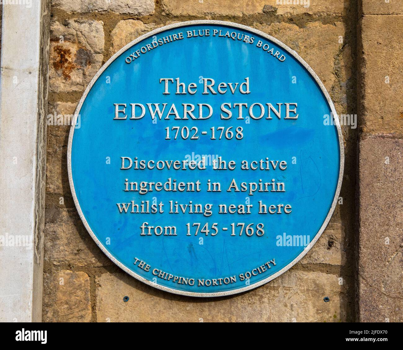 Chipping Norton, UK - April 10th 2022: Plaque dedicated to Revd Edward ...