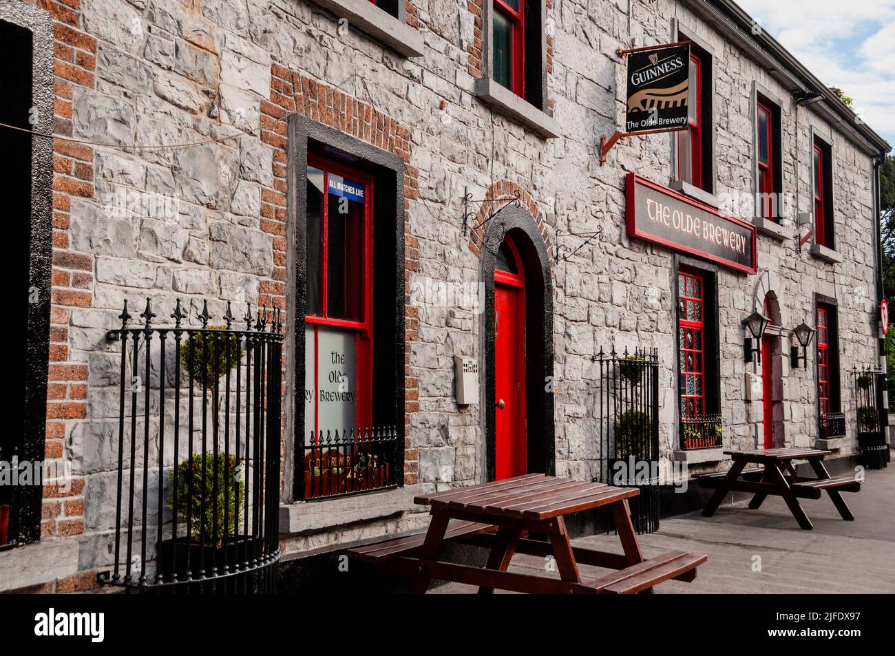 Stone facade in the County Galway village of Oranmore, Ireland Stock ...