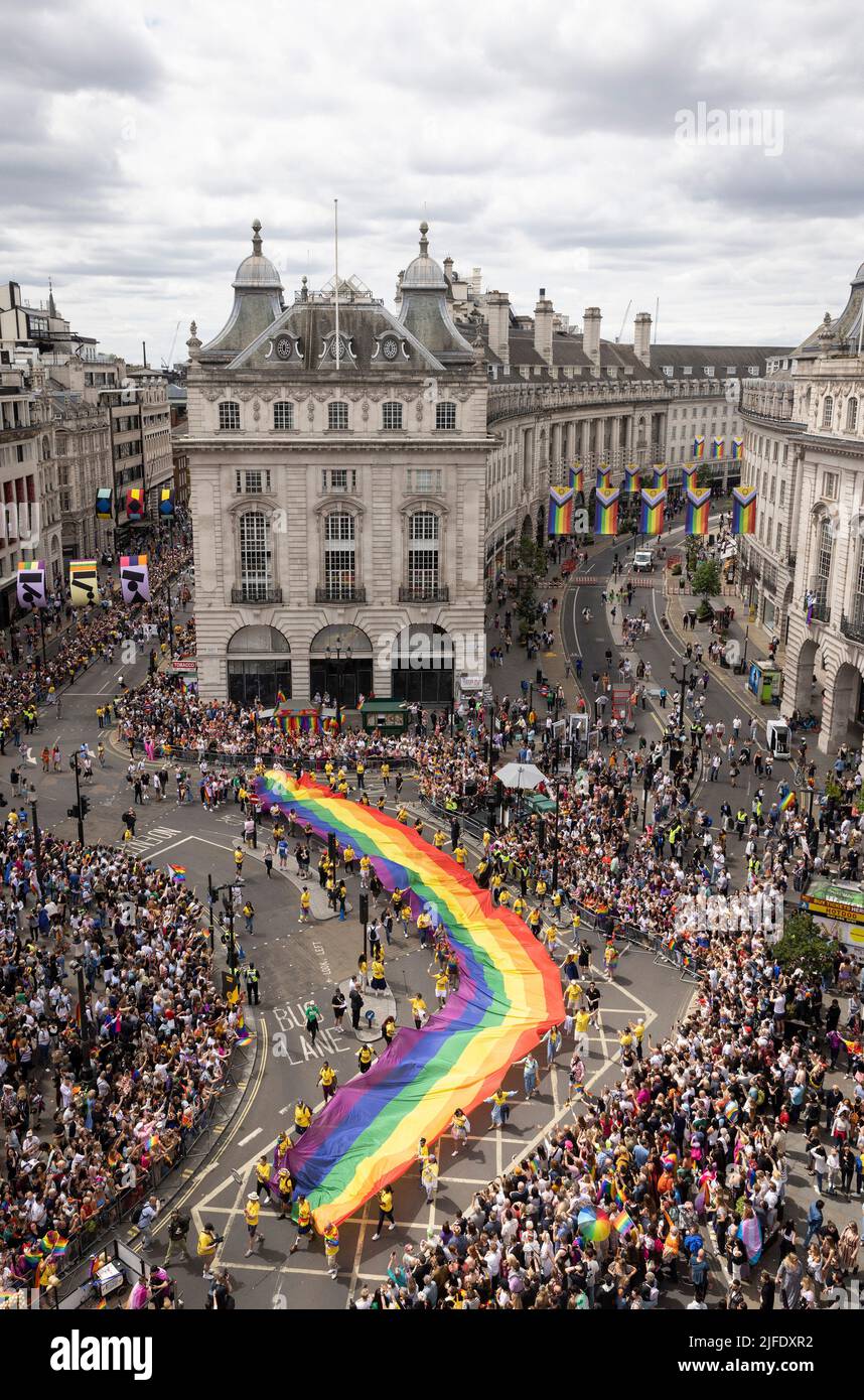EDITORIAL USE ONLY General views of this year's Pride in London parade ...
