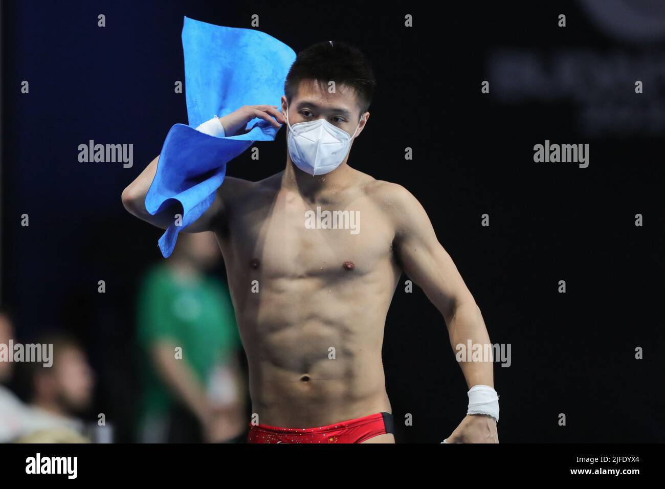 Budapest, Hungary. 2nd July, 2022. Yang Jian of China reacts after the ...