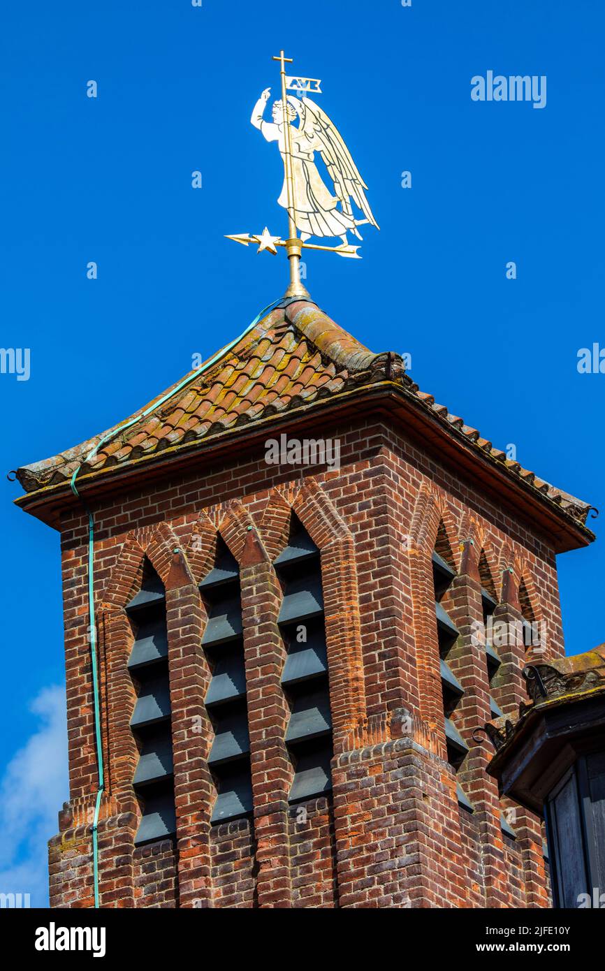 A view of the church tower and Archangel Gabriel weather vane at The ...