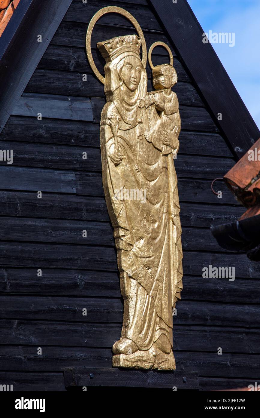 Mother Mary and Jesus on the exterior of The Shrine of Our Lady of ...