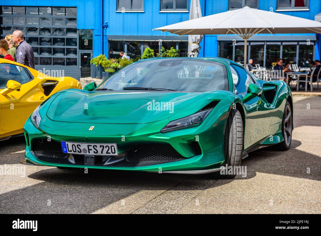 SINSHEIM, GERMANY - MAI 2022: green emerald mint Ferrari F8 Type ...