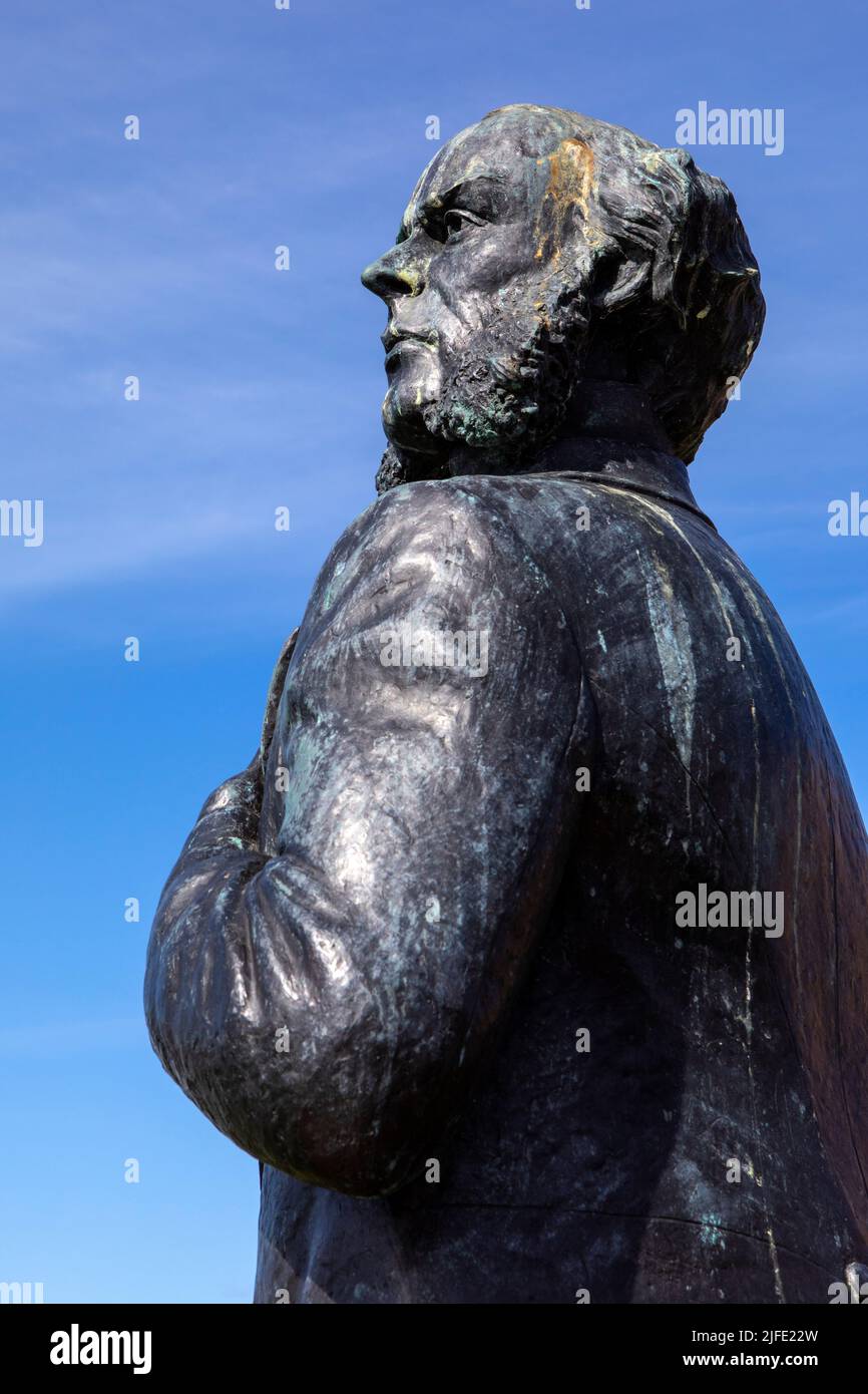 Statue of Henry Styleman le Strange in the seaside town of Hunstanton ...