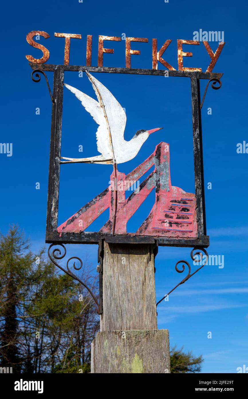 A vintage sign in the beautiful village of Stiffkey in Norfolk, UK ...