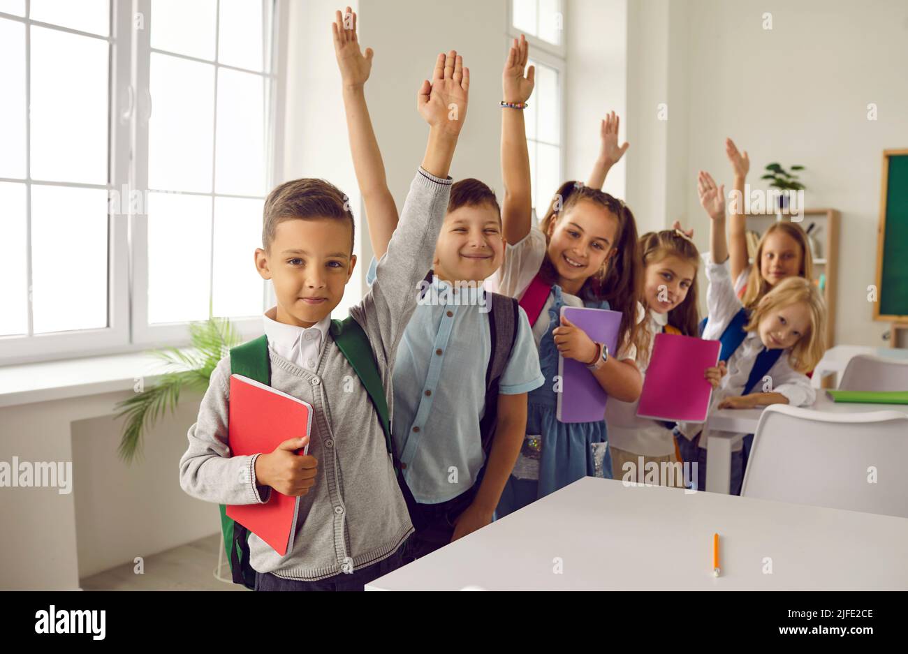 Hands Raised Up In Class