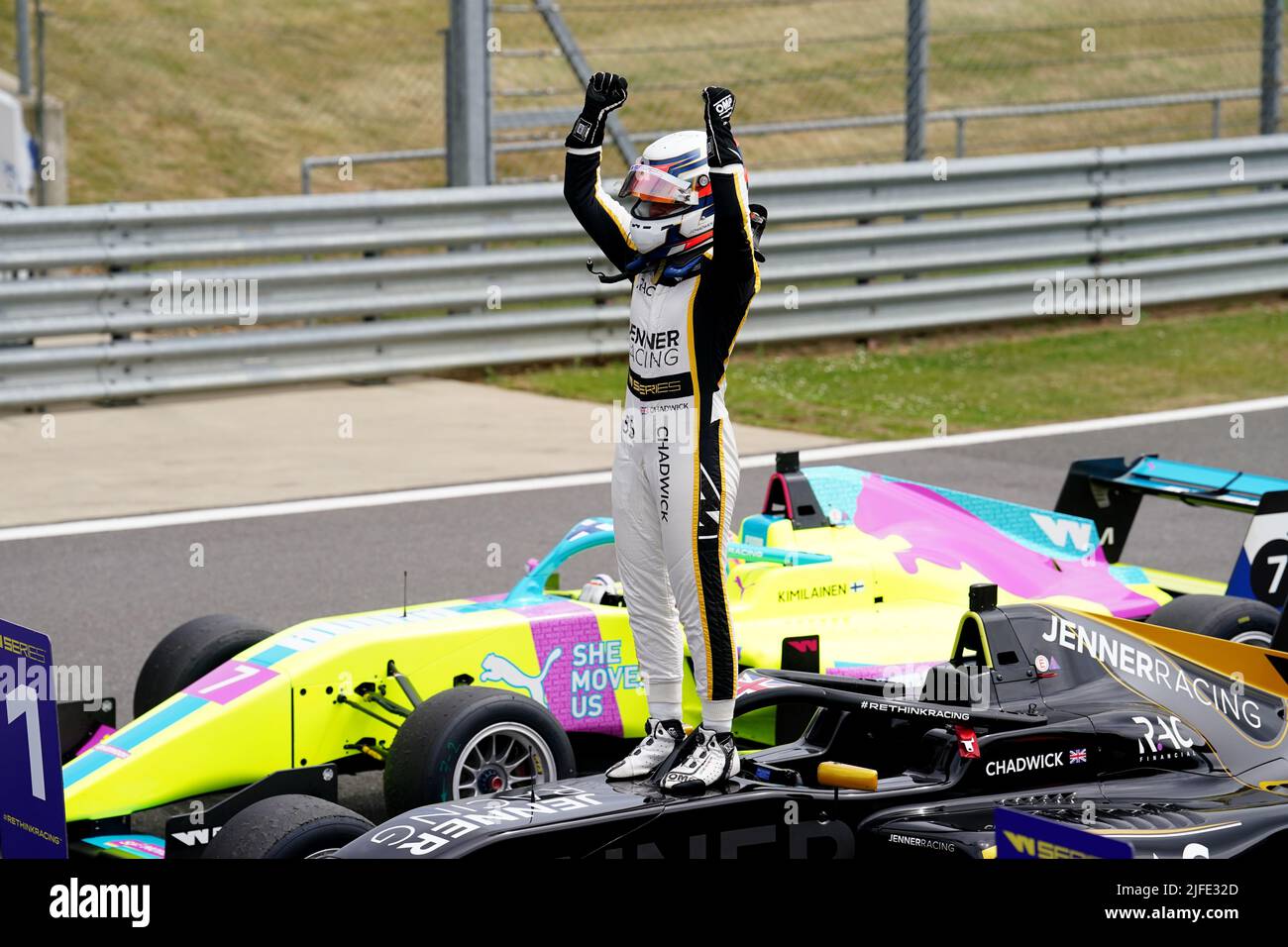 Jenner RacingÕs Jamie Chadwick celebrates winning race four of the W ...