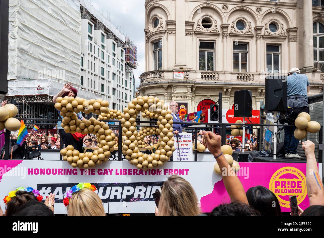 Pride float in piccadilly circus london hi-res stock photography and ...
