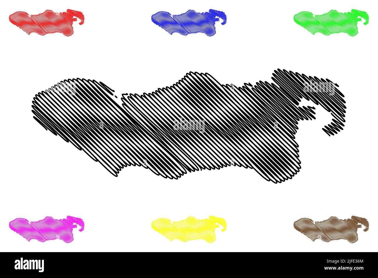 Lagos island (Federal Republic of Nigeria) map vector illustration ...