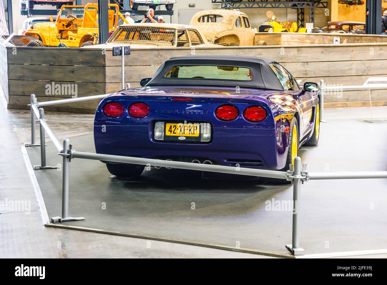 SINSHEIM, GERMANY - MAI 2022: dark violet purple cabrio Chevrolet ...