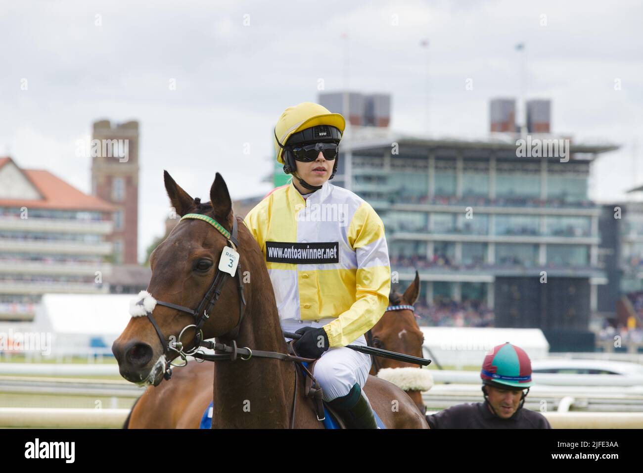 Jockey AB O'Connor on Dash of Spice at York Races Stock Photo - Alamy