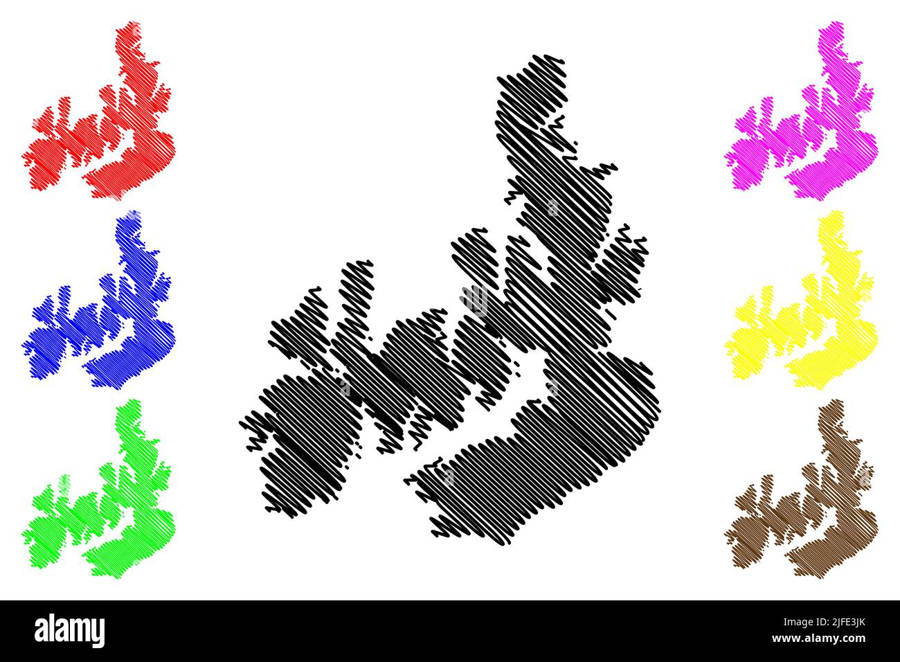 Langoya island (Kingdom of Norway, Vesteralen archipelago) map vector ...