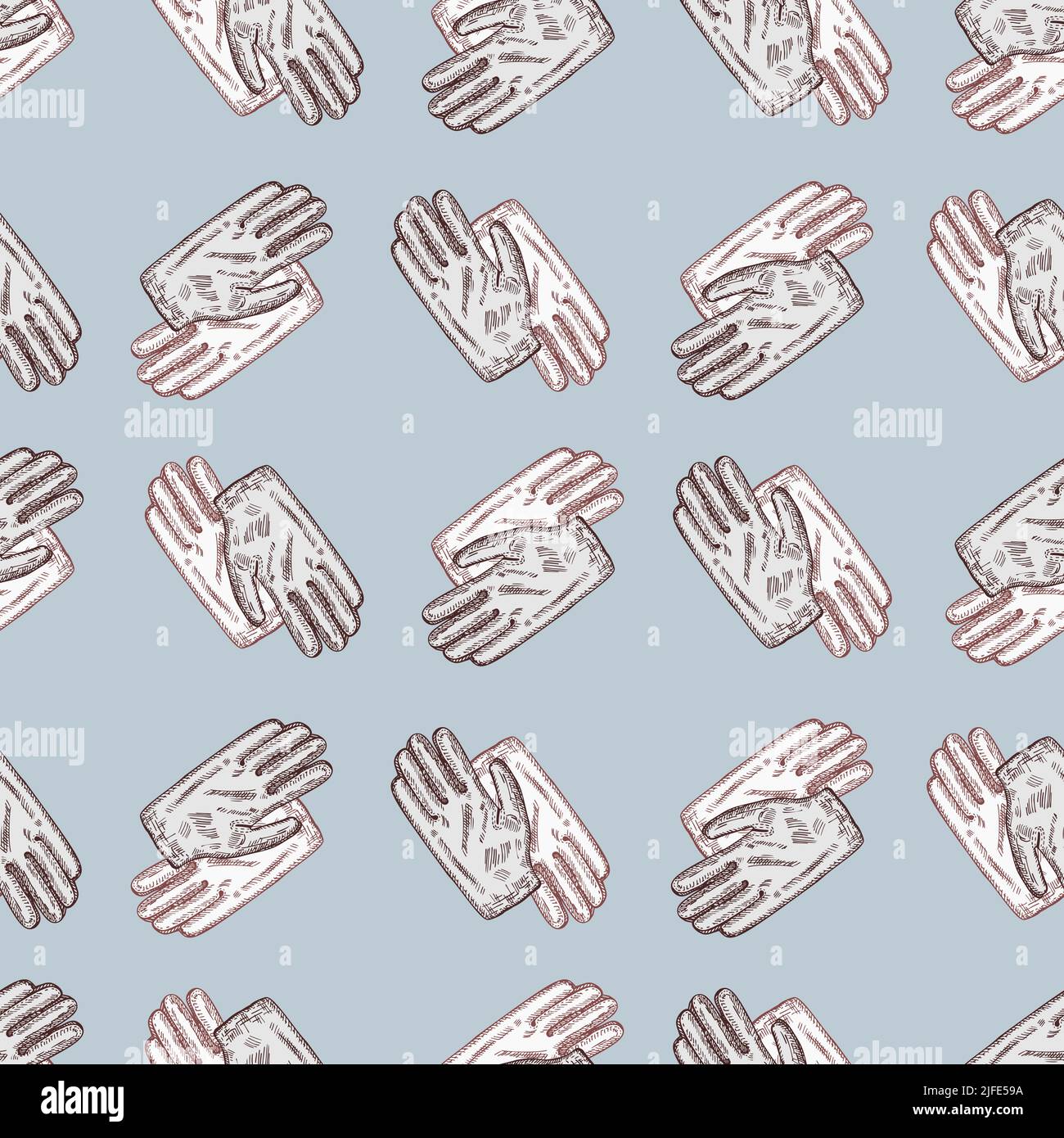 Football glove sketch seamless pattern. Vintage element of goalkeeper ...