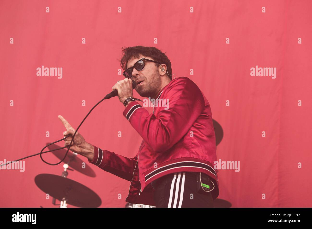 Justin James Hayward Young of the band The Vaccines performs on stage ...