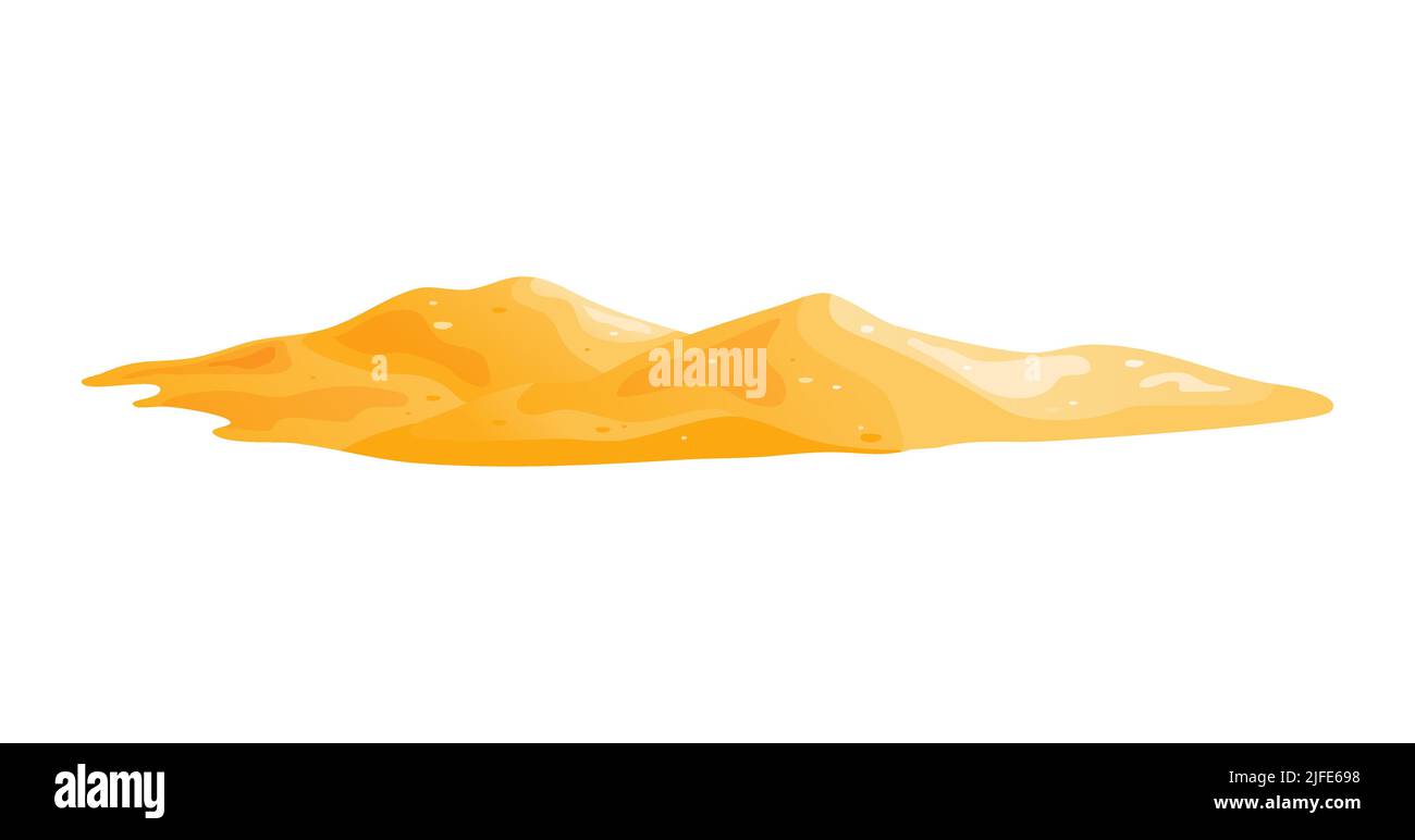 Pile of sand in cartoon, sandy dune in desert or at beach. Heap of ...