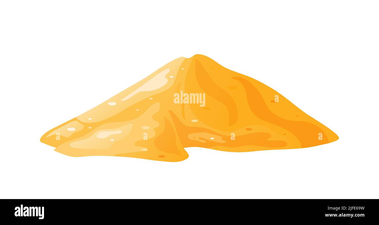 Sand pile, heap, sandy dune isolated on white background. Decorative ...