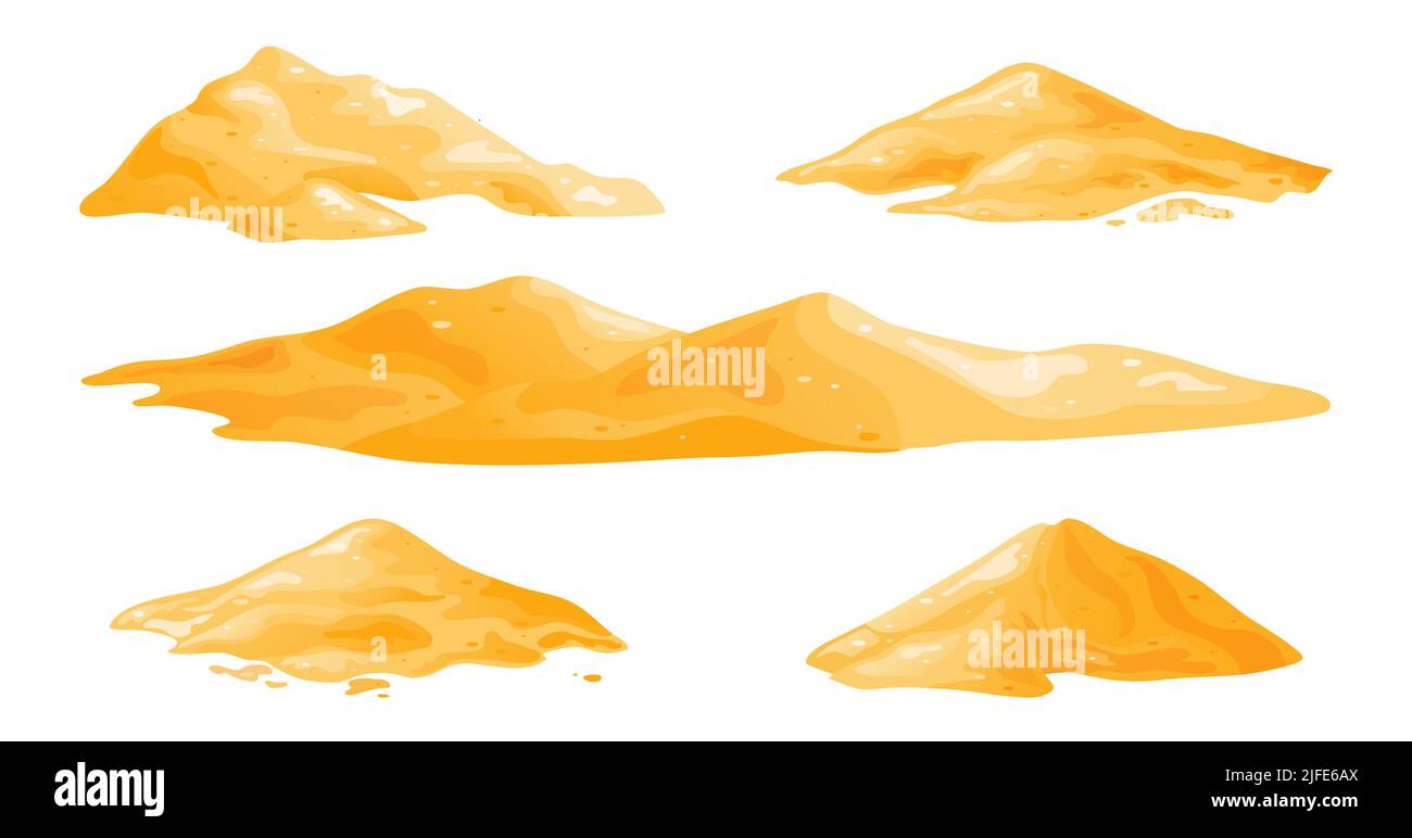 Sand pile, heap, sandy dune isolated on white background. Decorative ...