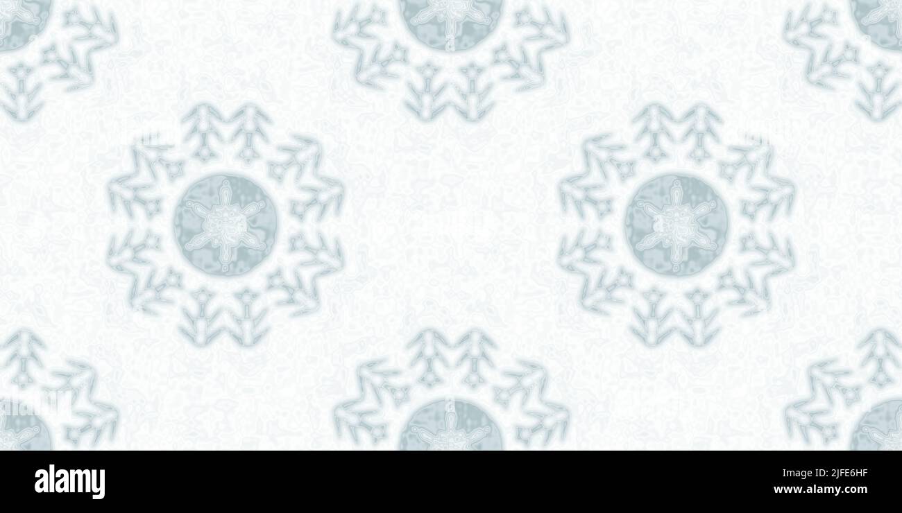 Soft ice blue snow flake border pattern background. Simple minimal ...