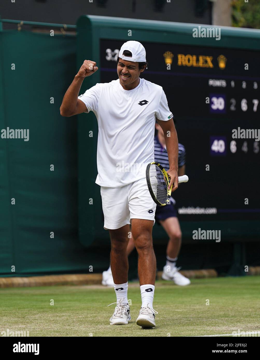 Jason Kubler celebrates victory against Jack Sock during day six of the ...