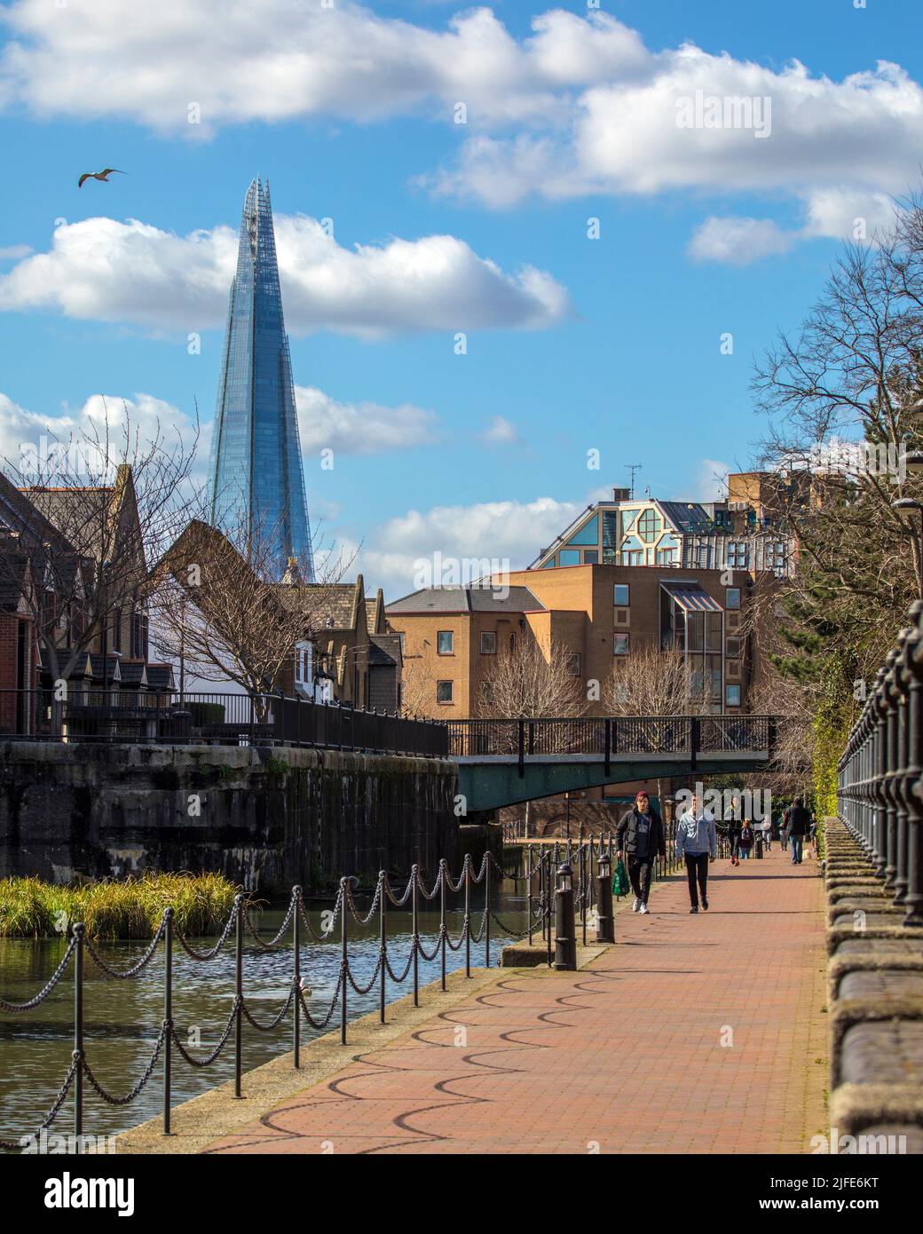 London, UK - March 17th 2022: A view of Ornamental Canal, Discovery ...