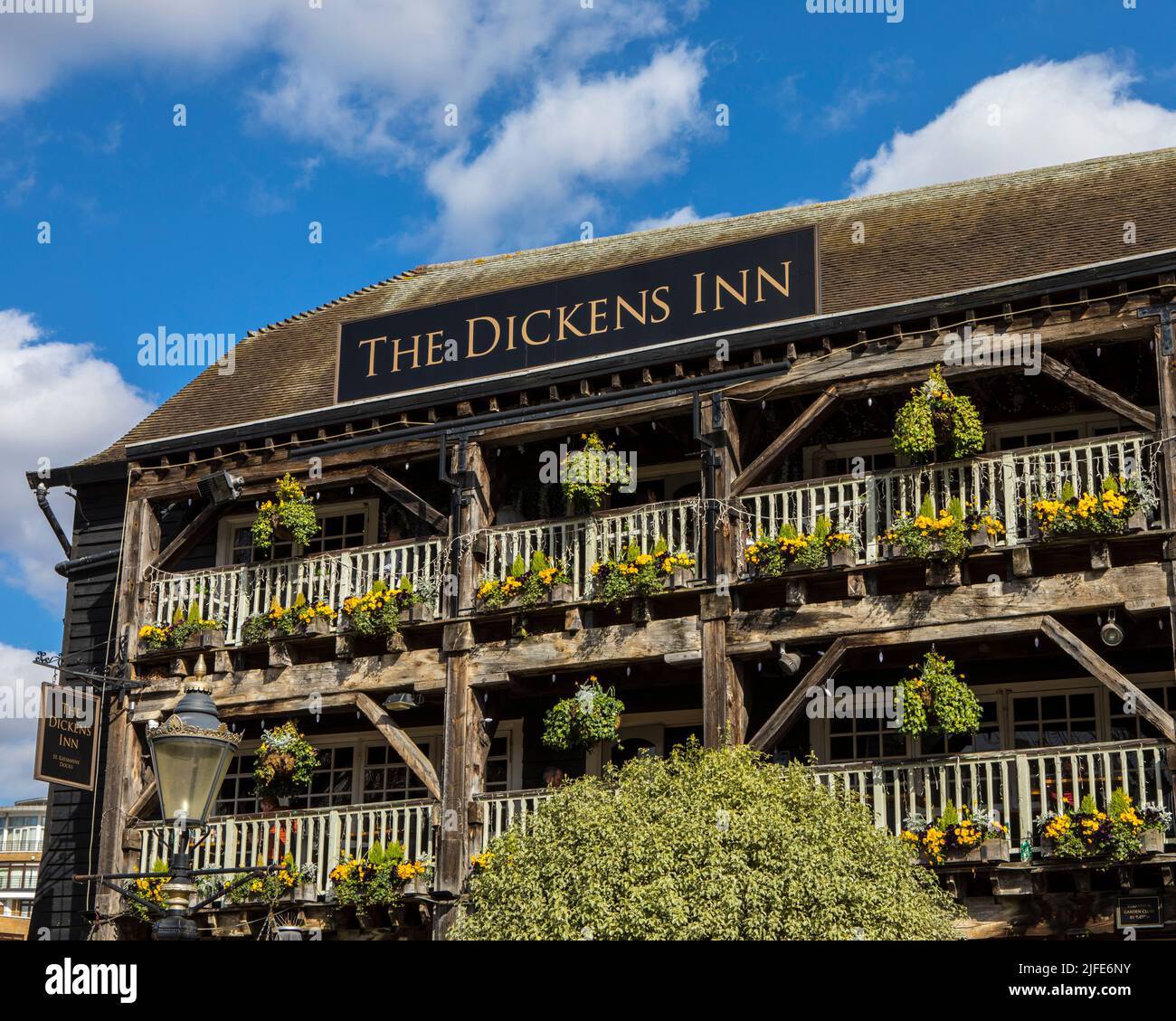 London, UK - March 17th 2022: The beautiful exterior of The Dickens Inn ...