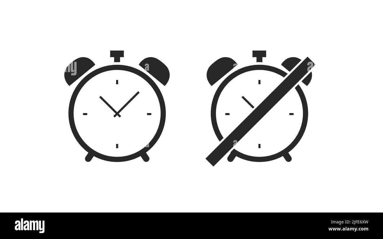 Alarm Clock Icon. Vector isolated black and white editable illustration ...