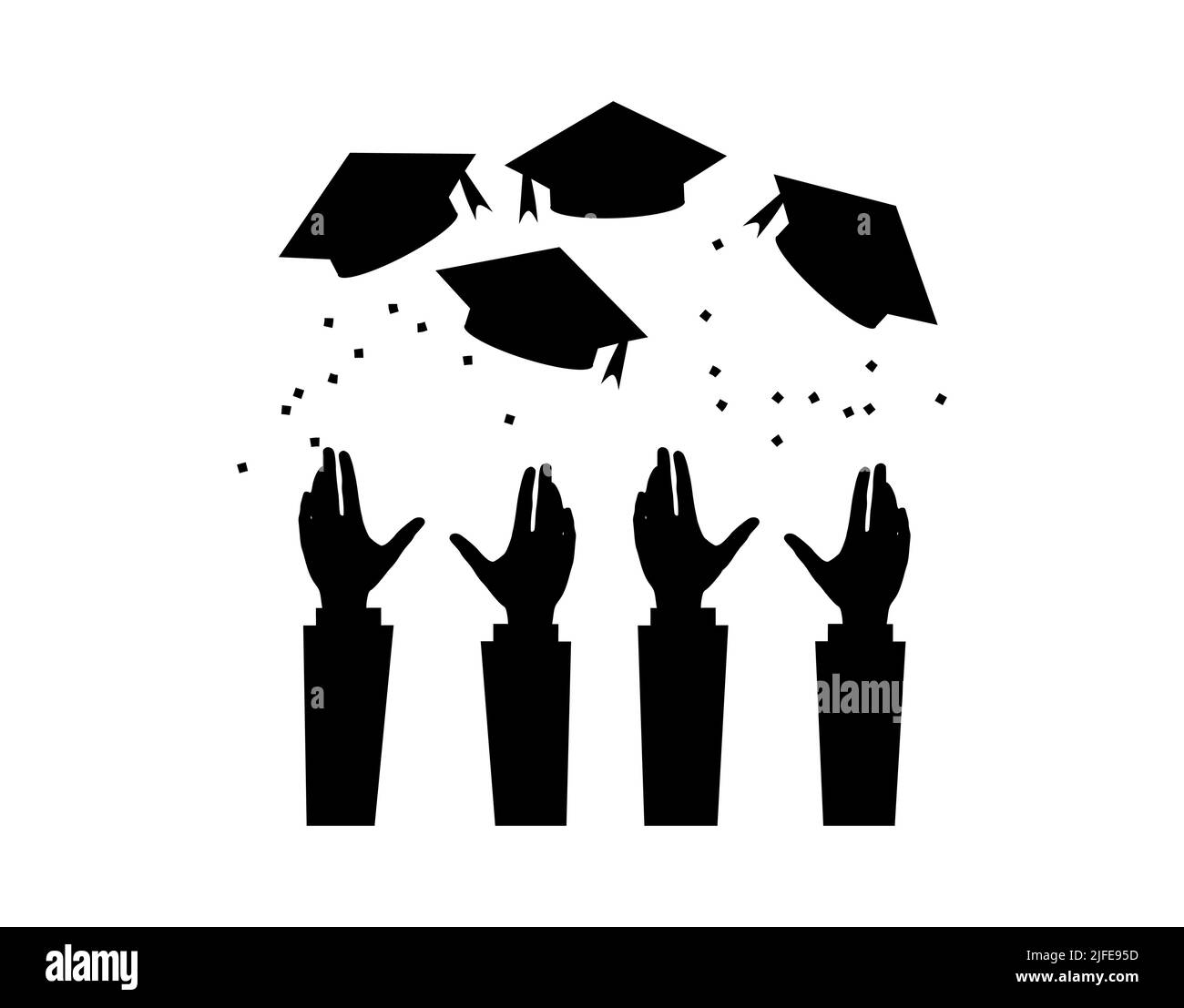Graduation hat air hand hi-res stock photography and images - Alamy
