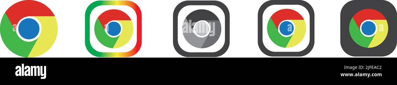 A vector design of the Google Chrome logo in different backgrounds ...