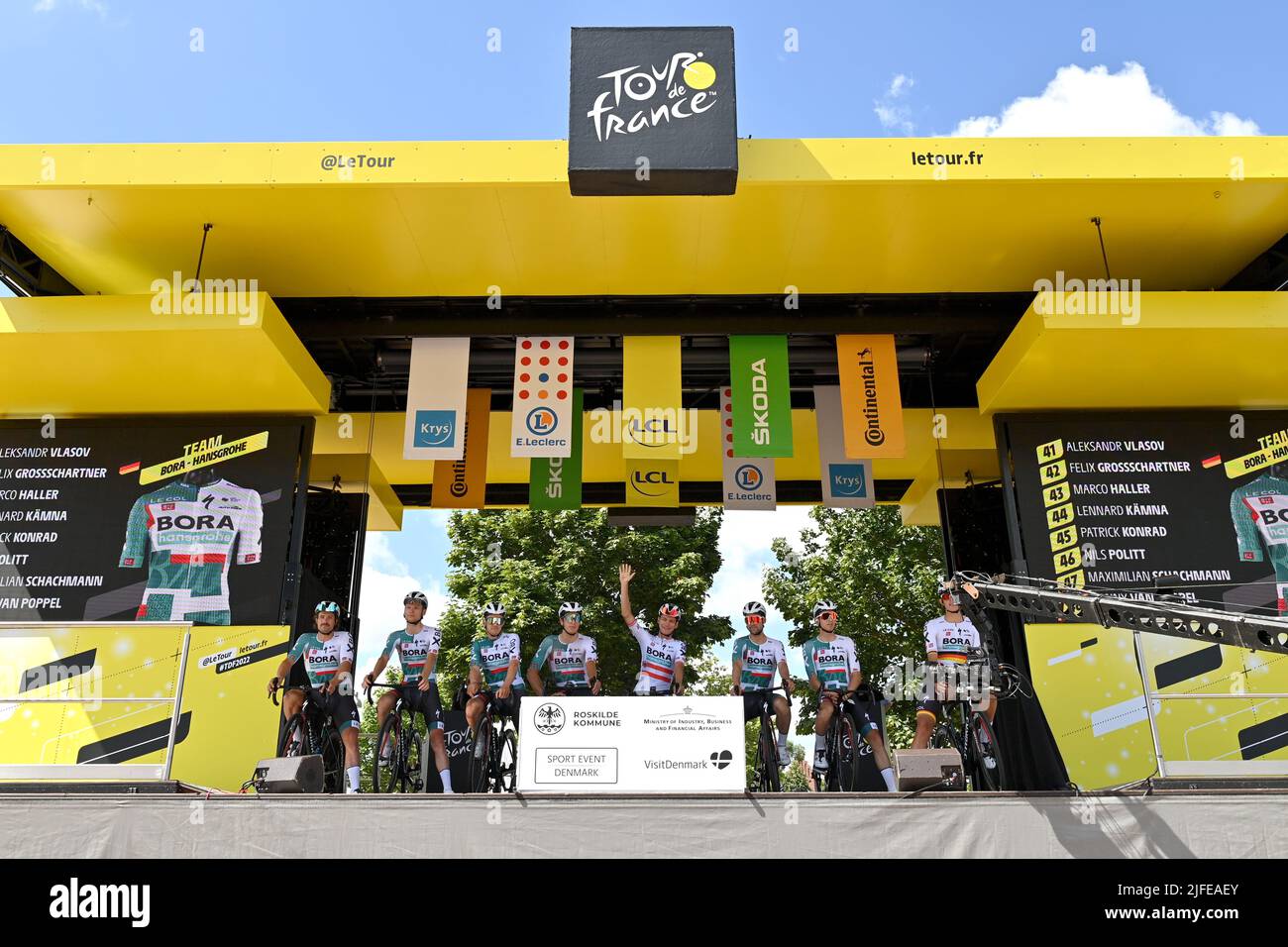 Copenhagen, Denmark, 2nd July 2022. A general view as Team Bora ...